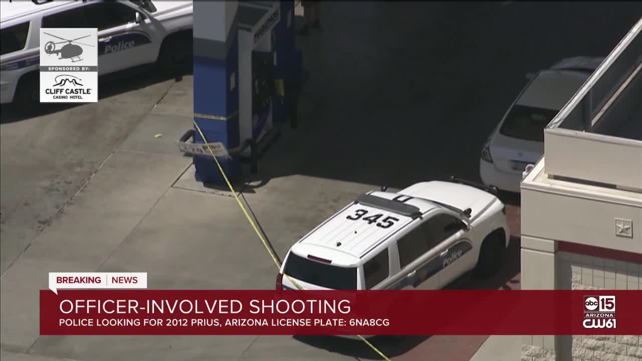 Officer recovering, suspect sought after shooting in Phoenix