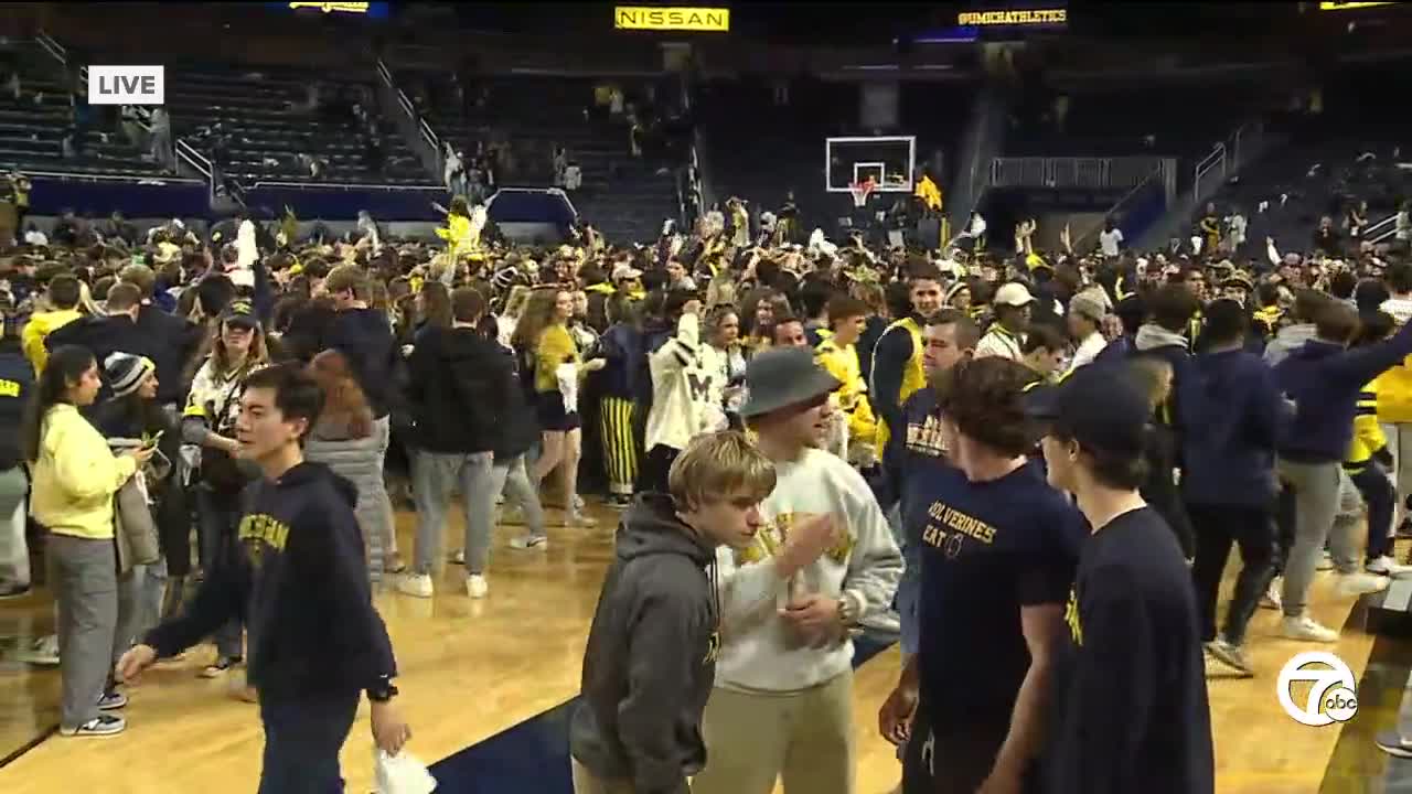 Michigan fans gather to watch national football championship in Ann Arbor