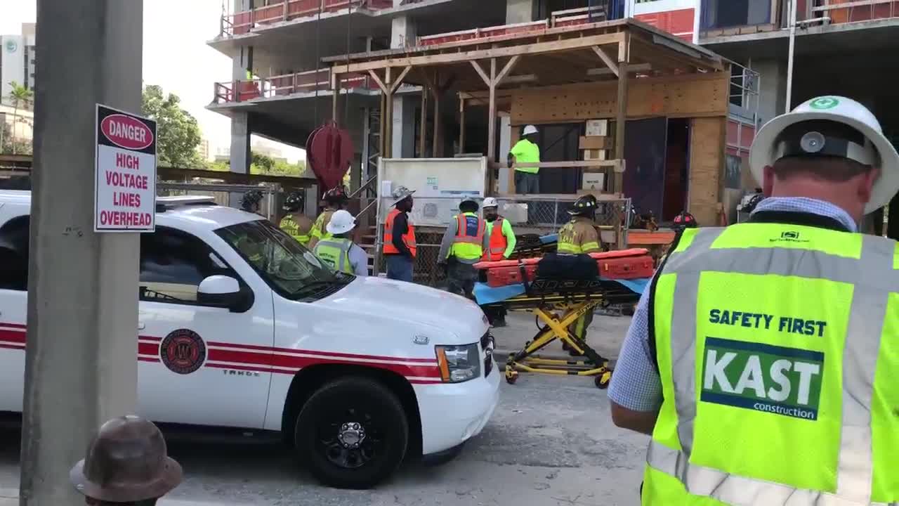 Worker rescued after construction accident in downtown West Palm Beach