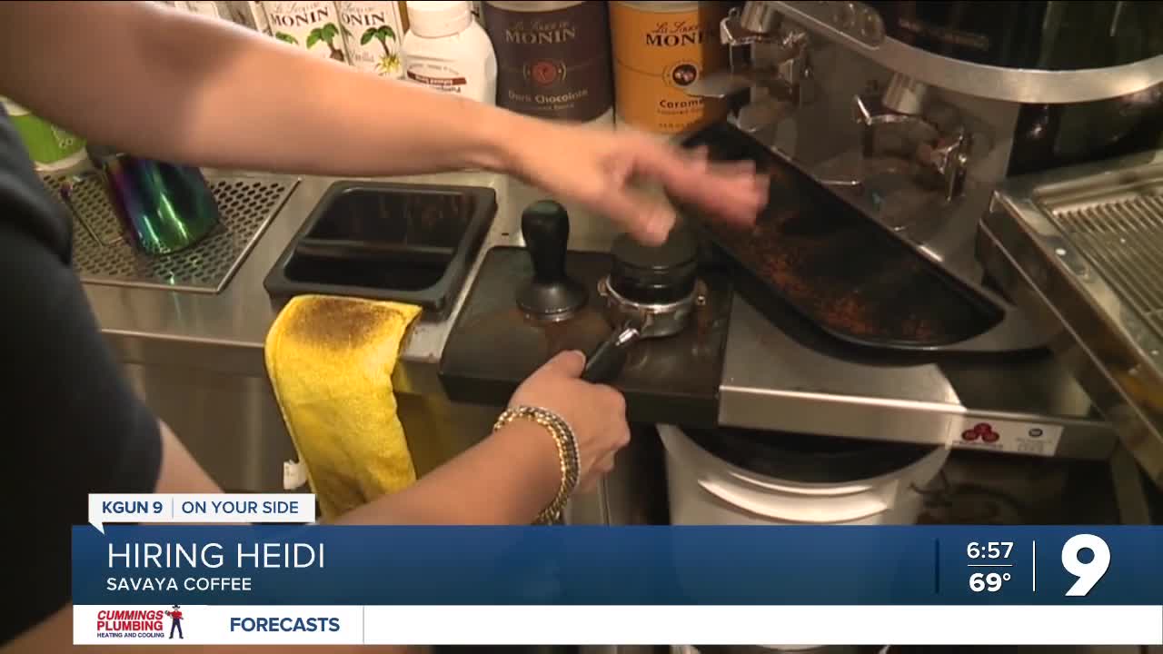 Heidi attempts to craft the perfect latte at Savaya Coffee