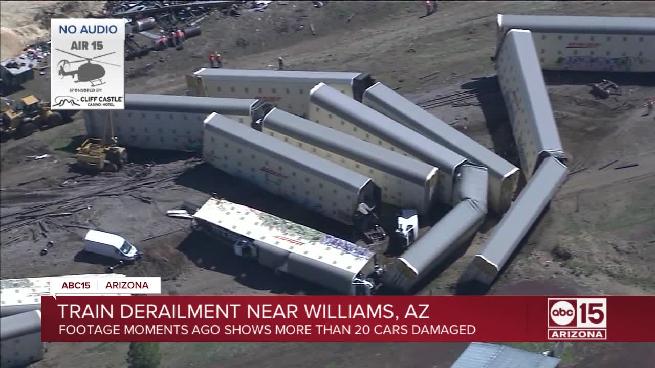 At least 20 train cars derail from freight train in Coconino County