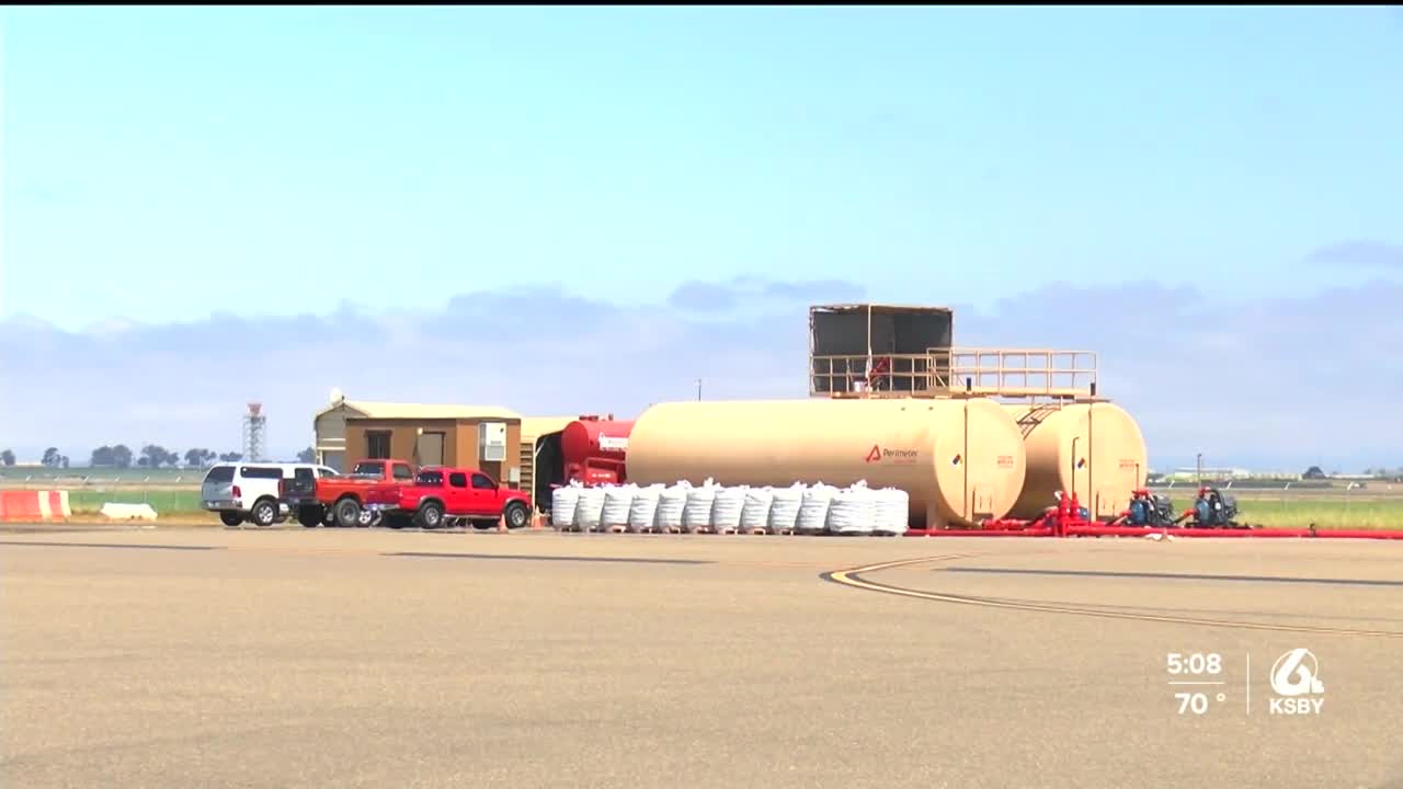 Upgraded retardant reloading pit ready for wildfire season at the Santa ...