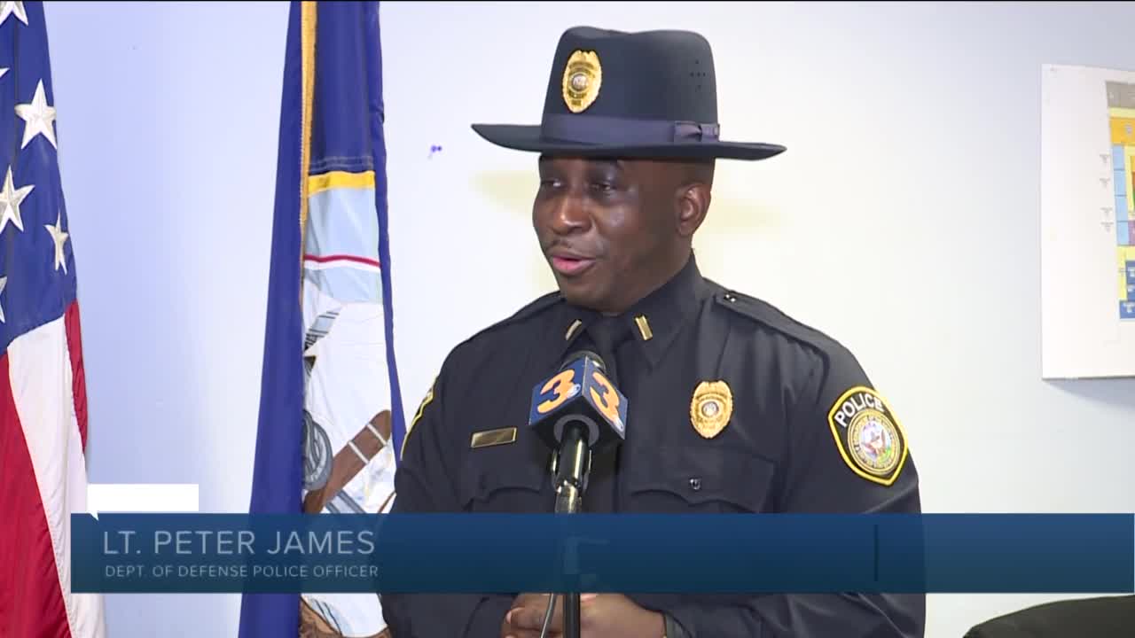 Veteran of two military branches returns to base as police officer