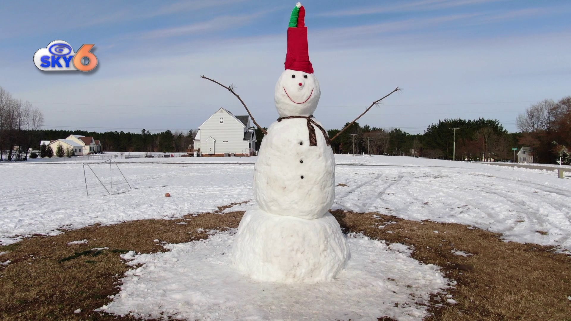 Snow joke: Prince George Co. family builds 21-foot-tall snowman