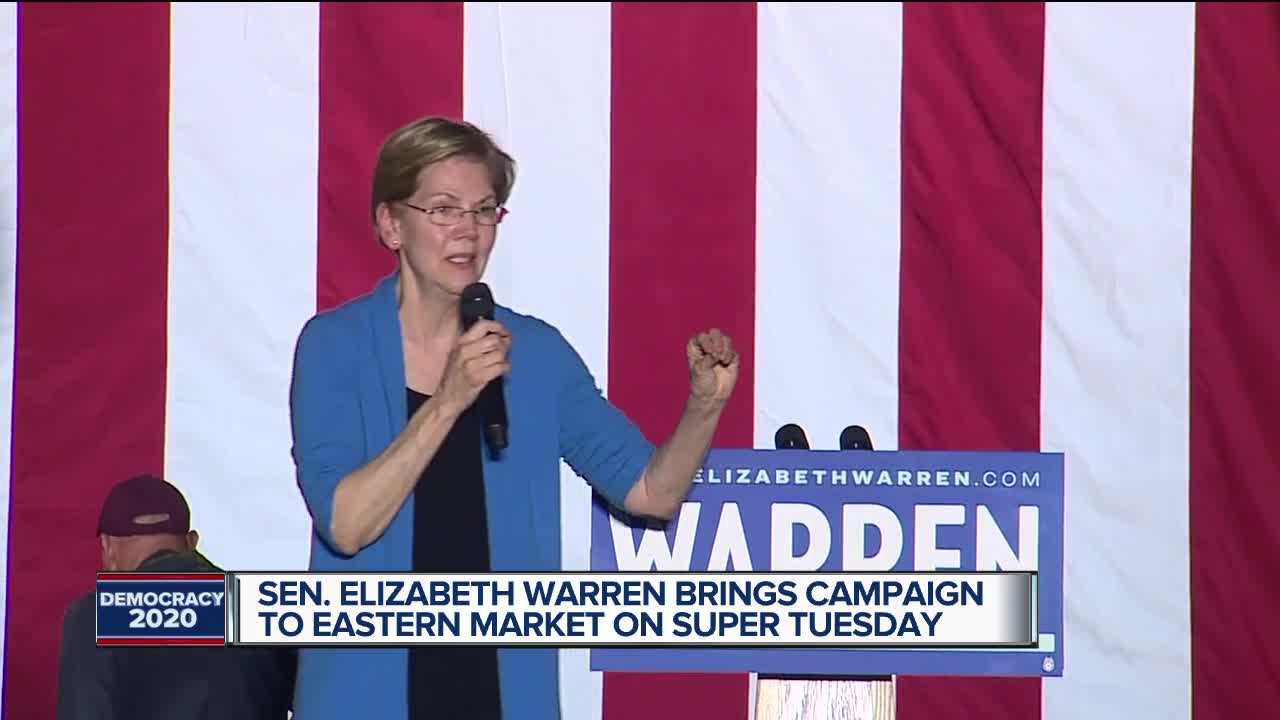 Warren brings campaign to Eastern Market on Super Tuesday