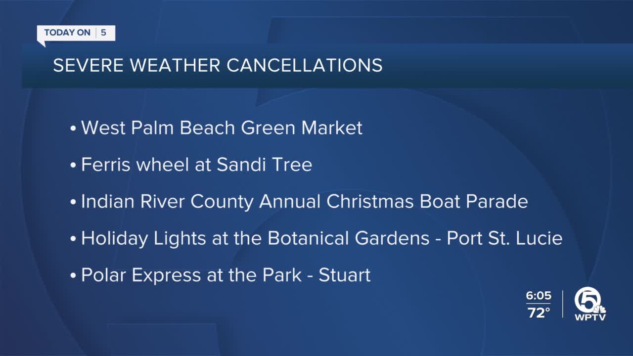 Events canceled, beaches closed due to severe weather threat