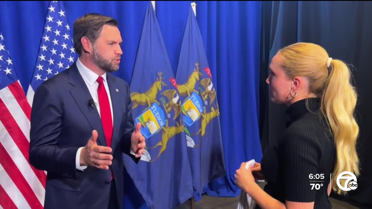 Vice presidential candidate JD Vance holds rally in Flint on election eve