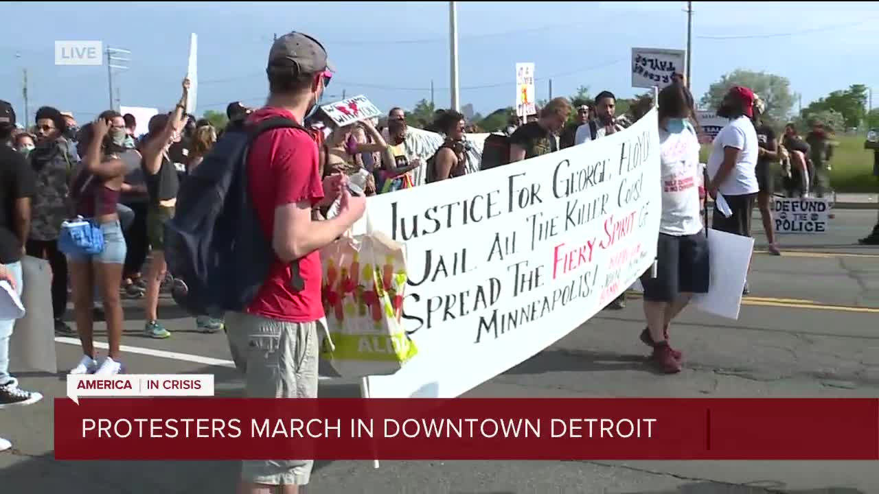 8th day of protest in Detroit stretch into the evening