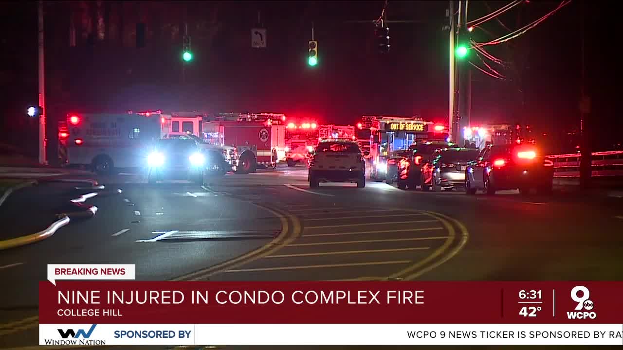 9 hospitalized after condo complex fire in College Hill