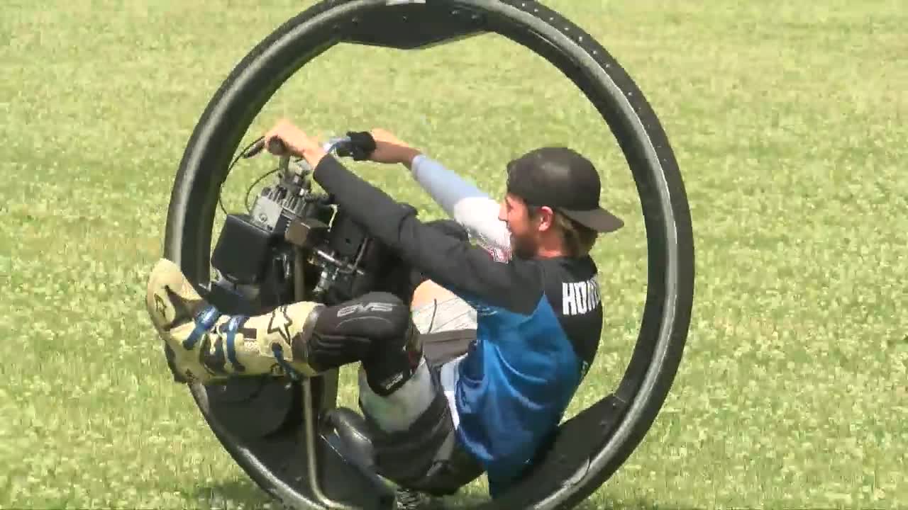 The motorized wheel you sit inside of