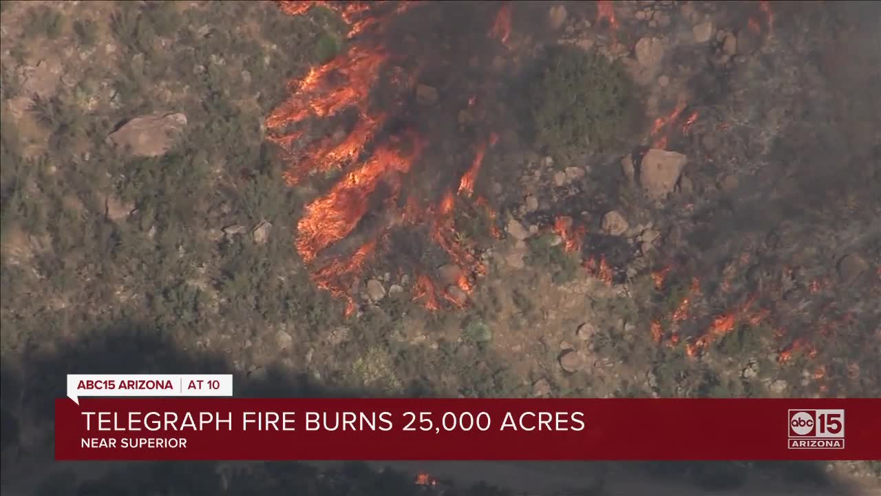 Telegraph Fire forces evacuations near Superior, AZ