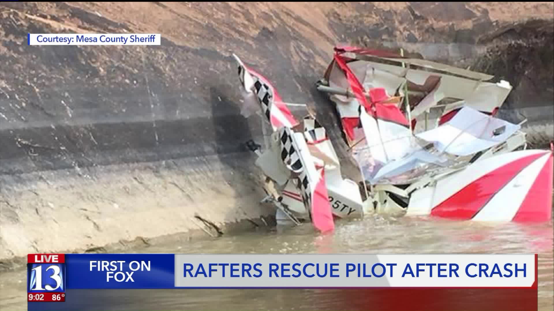 Rafters rescue pilot in crash near Utah-Colorado border