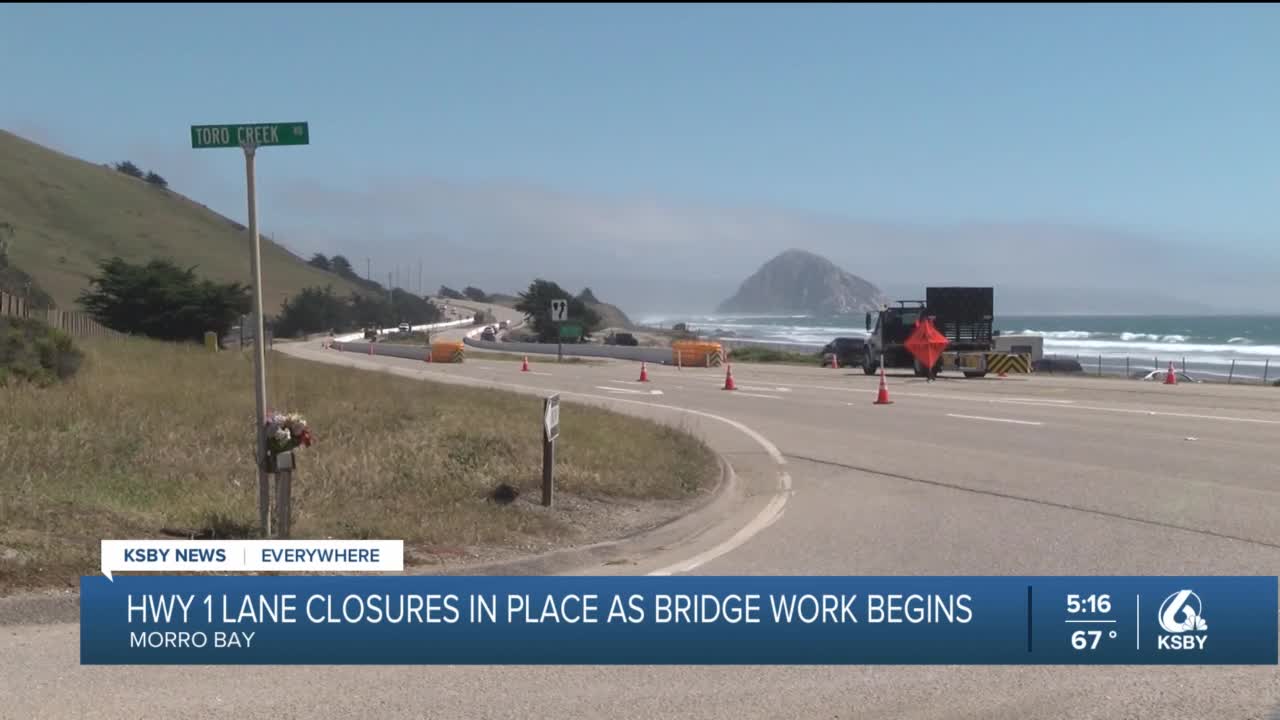 Hwy 1 lane closures in place as Toro Creek Bridge work begins
