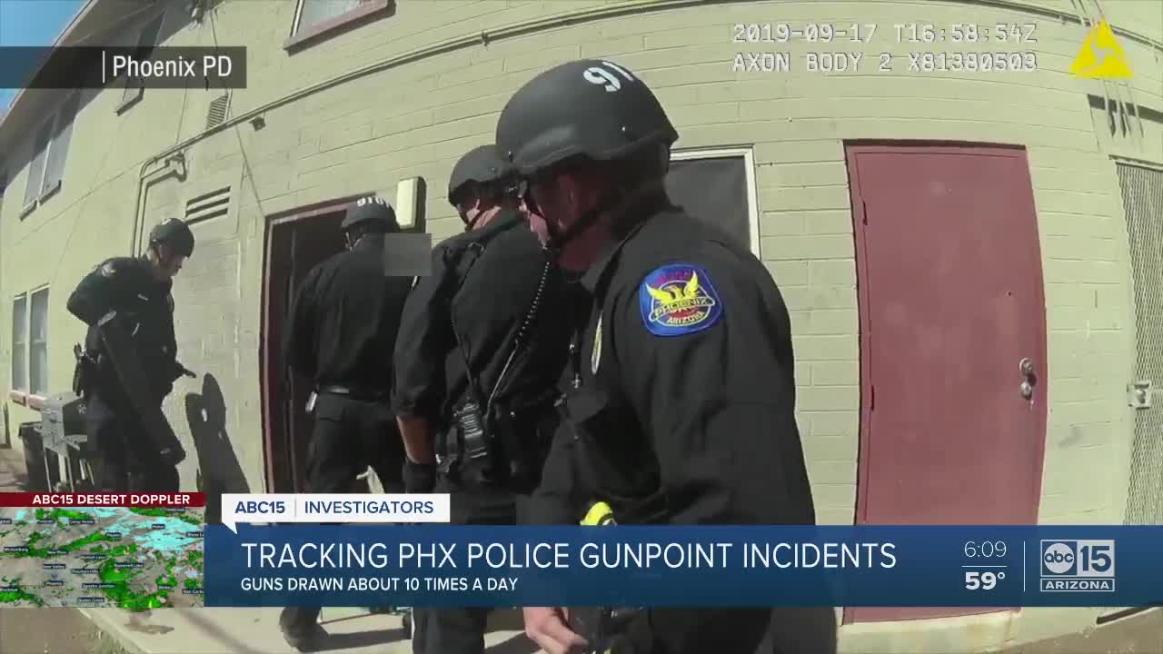 Phoenix police point guns at people 10 times a day
