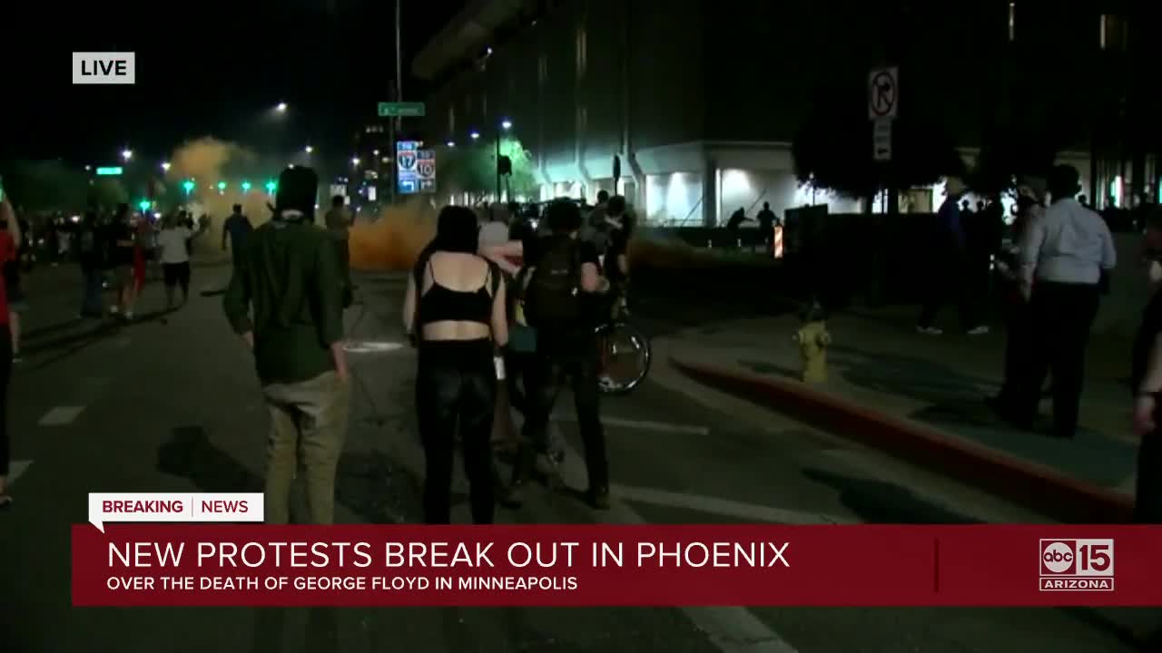 VIDEO: Protest turns violent; buildings, cars damaged in Phoenix