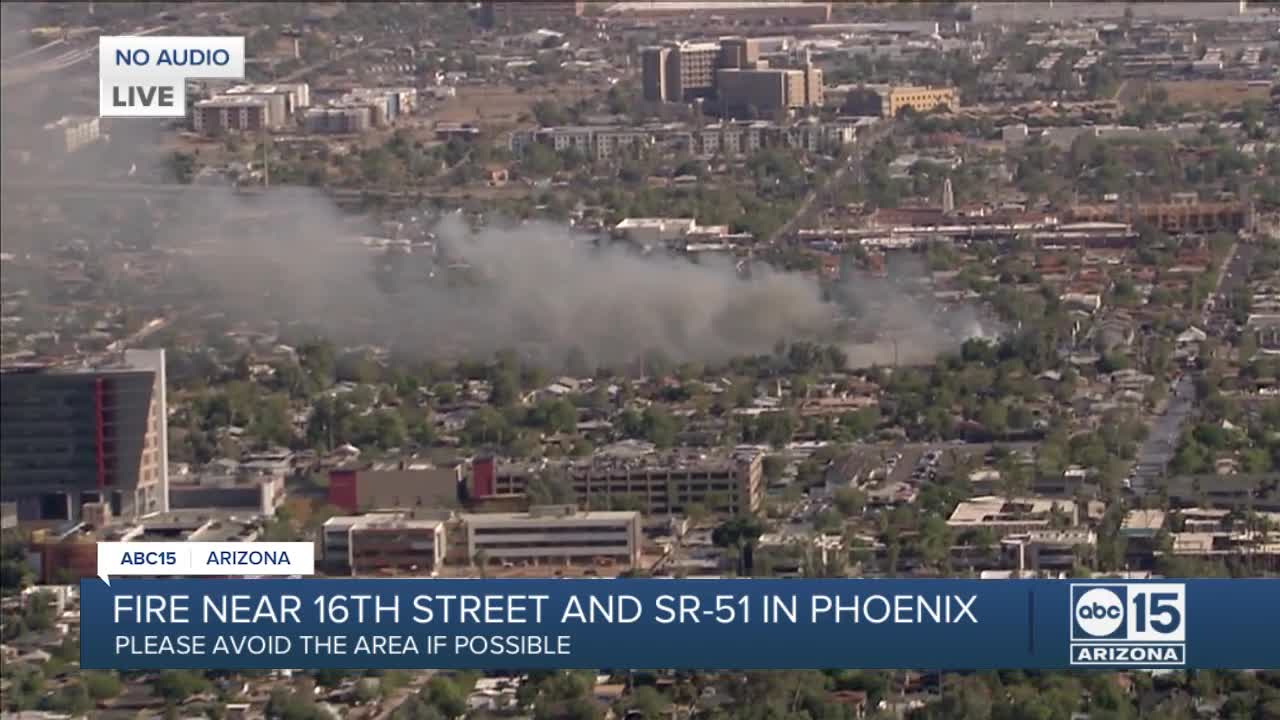 Several structures burn during fire in Phoenix near 16th Street and Oak