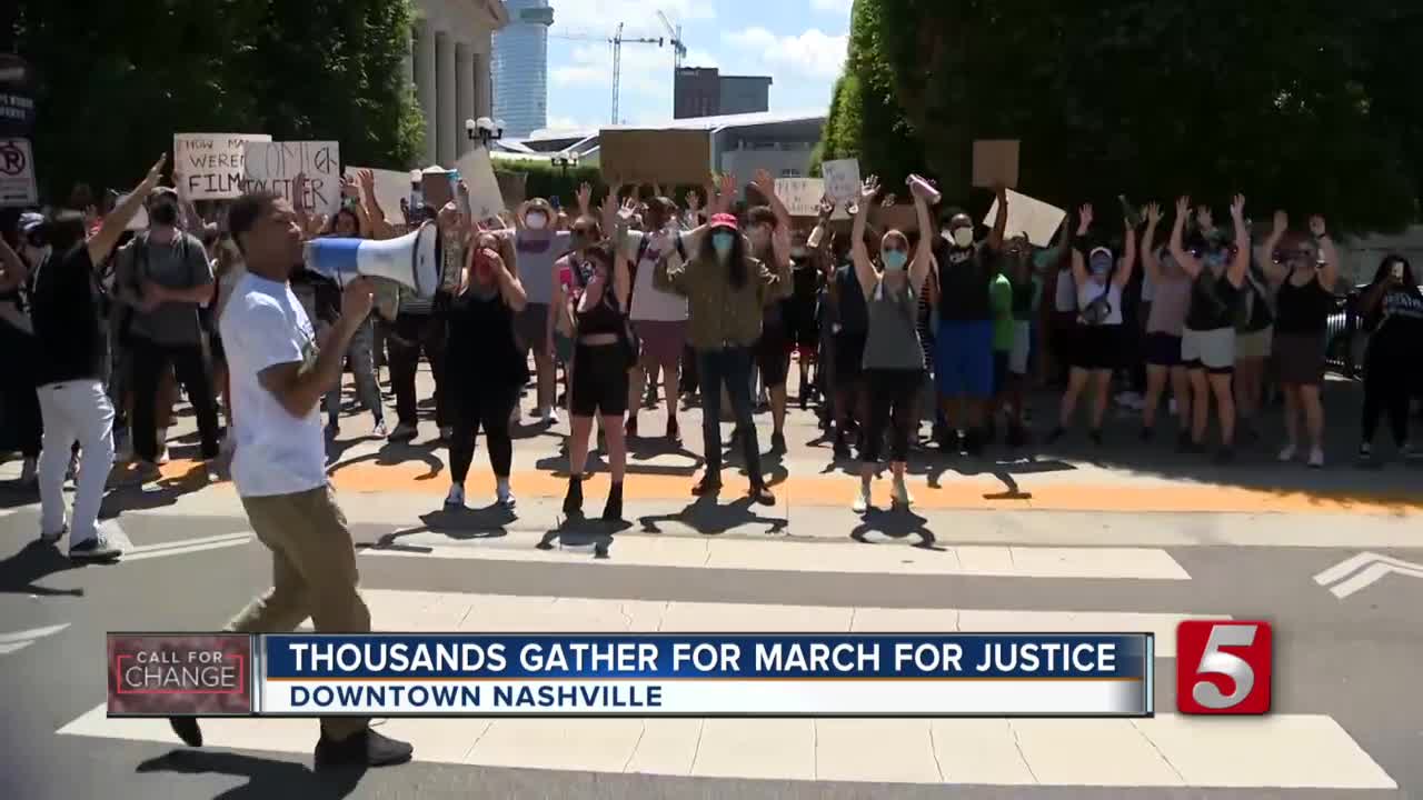 Thousands rally through Nashville in 'March for Justice'