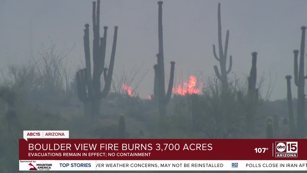 Boulder View Fire continues to burn more than 3,700 acres