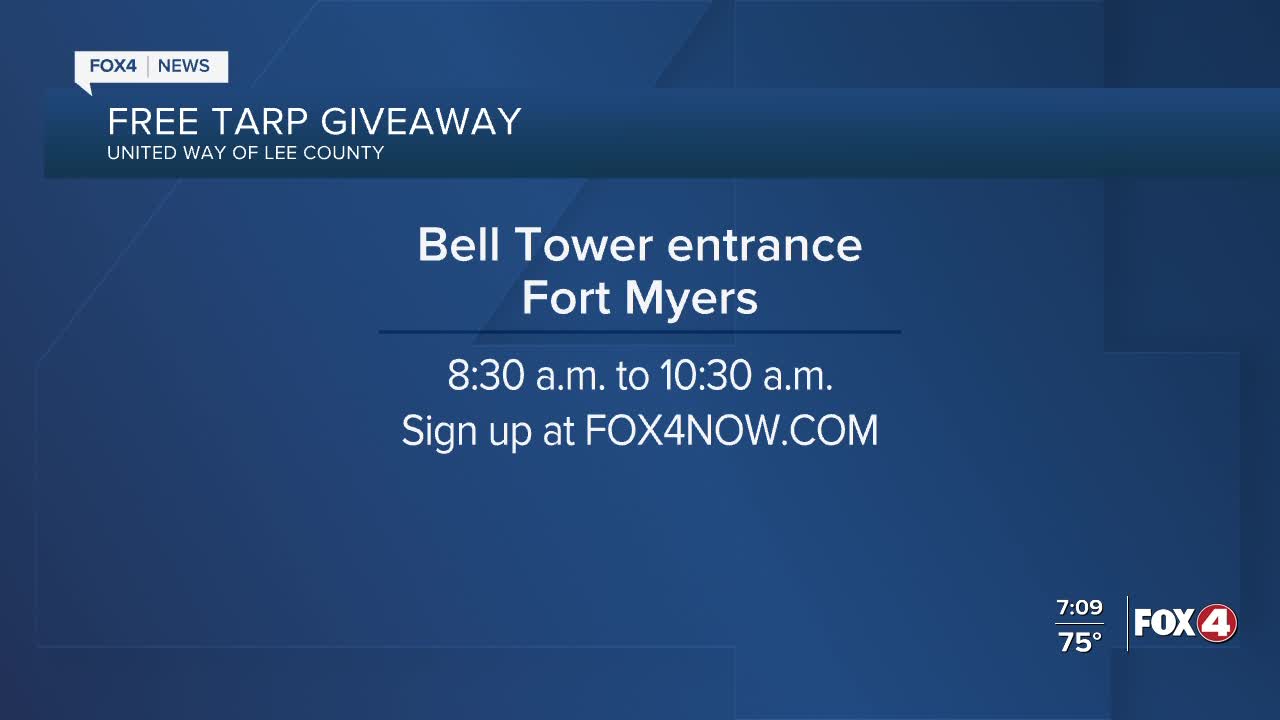 Community tarp distribution in Lee County