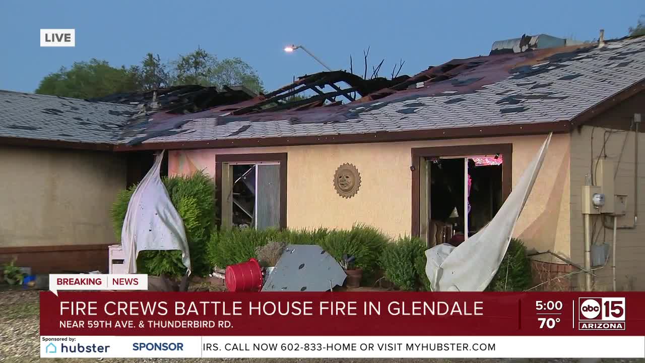 Glendale firefighter hospitalized amid large house fire in Glendale