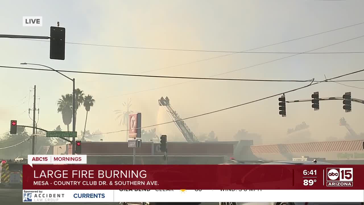 Mesa firefighters battle second-alarm fire near Country Club Drive and ...
