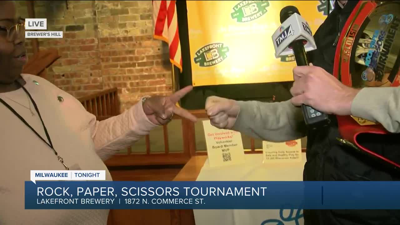Lakefront Brewery hosts Rock Paper Scissors tournament