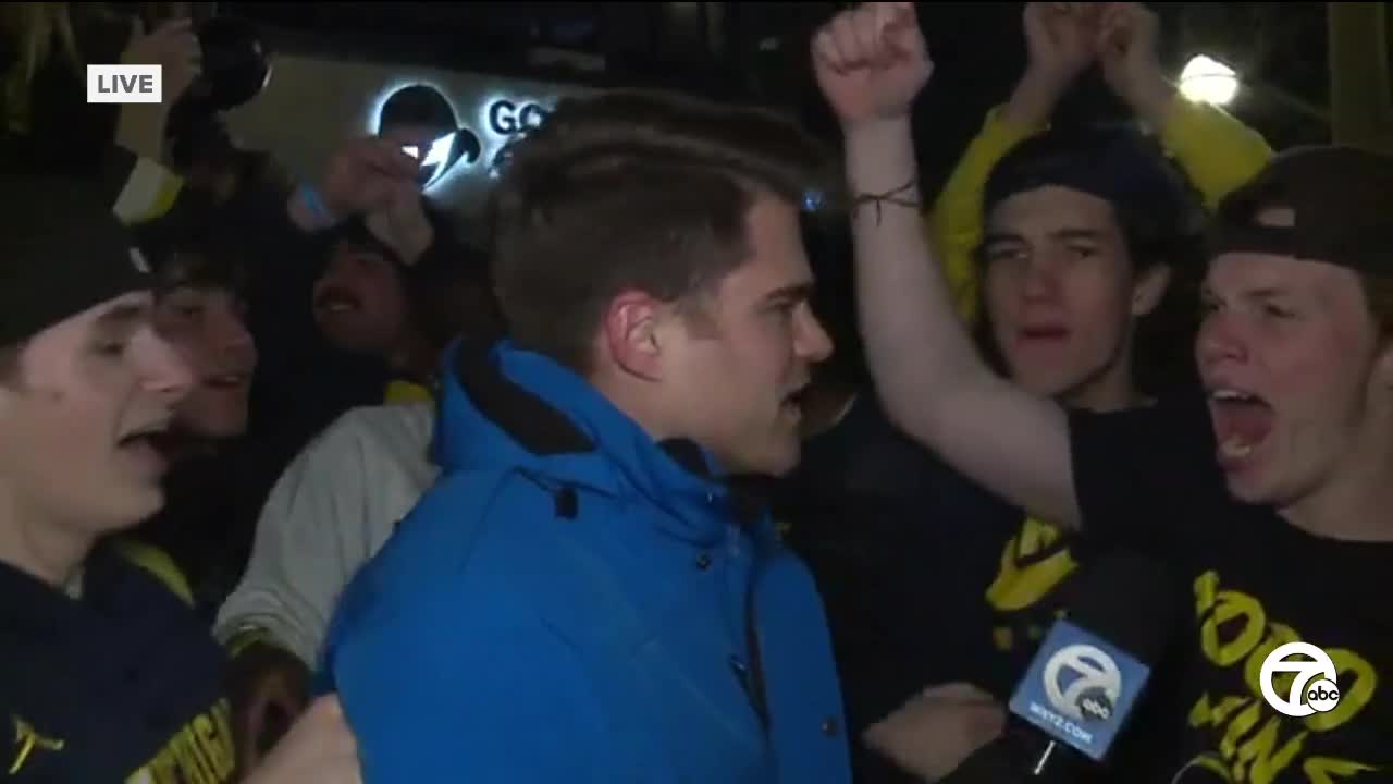 Michigan fans gather to watch national football championship in Ann Arbor