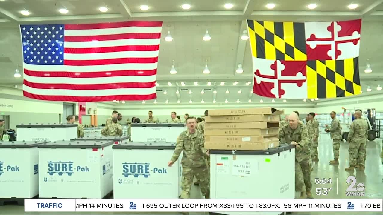 National Guard sets up field hospital at Baltimore Convention Center
