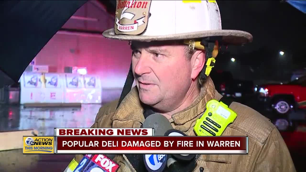 Fire rips through popular deli in Warren