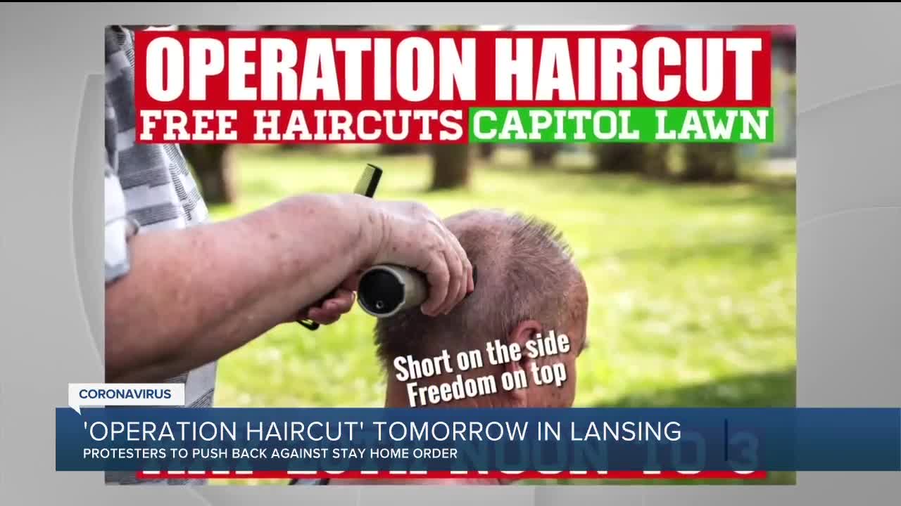 Hundreds gather in support of Operation Haircut protest in Lansing