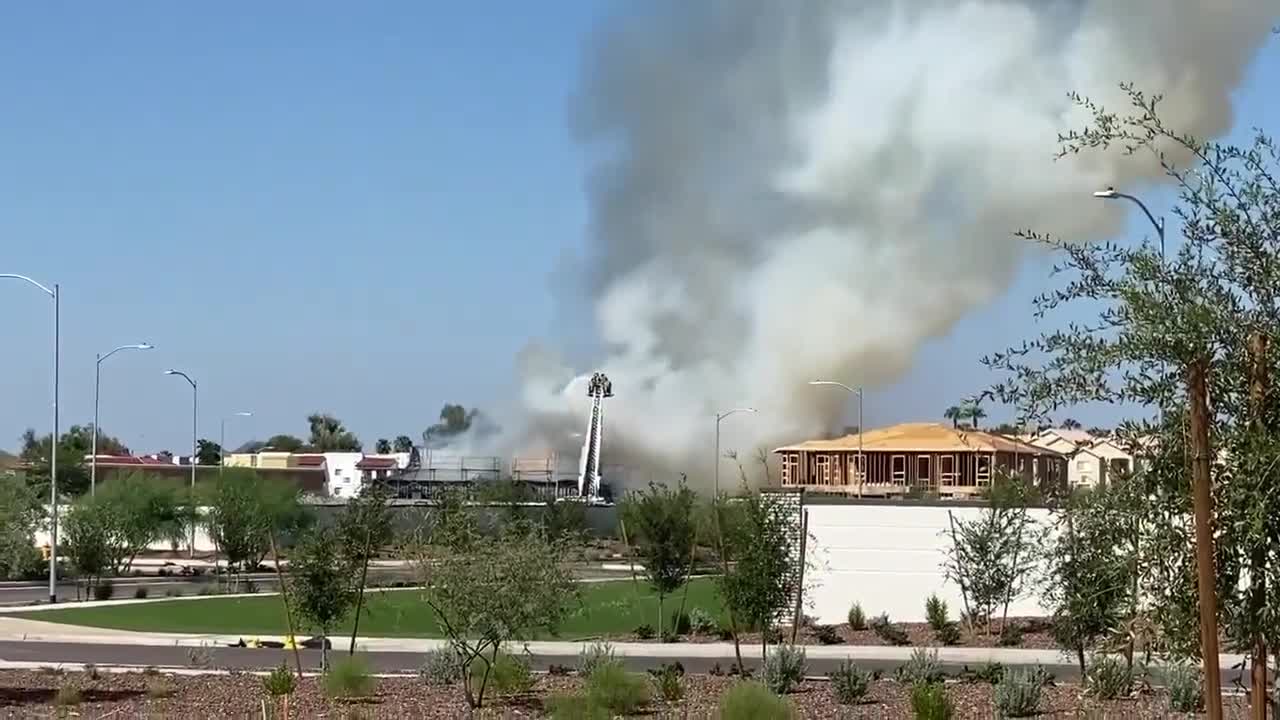 Fire crews battle large housing construction fire in N. PHX