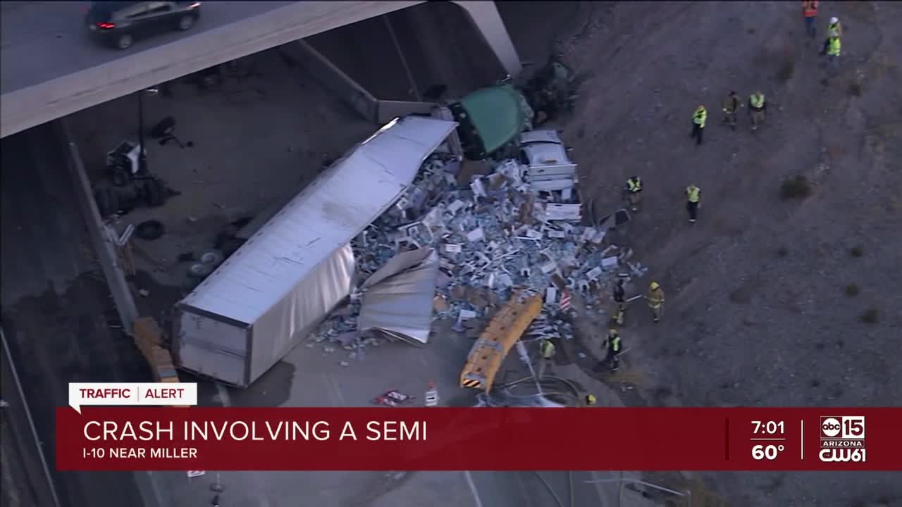 DPS: Semi goes off I-10, hits vehicle under Buckeye overpass