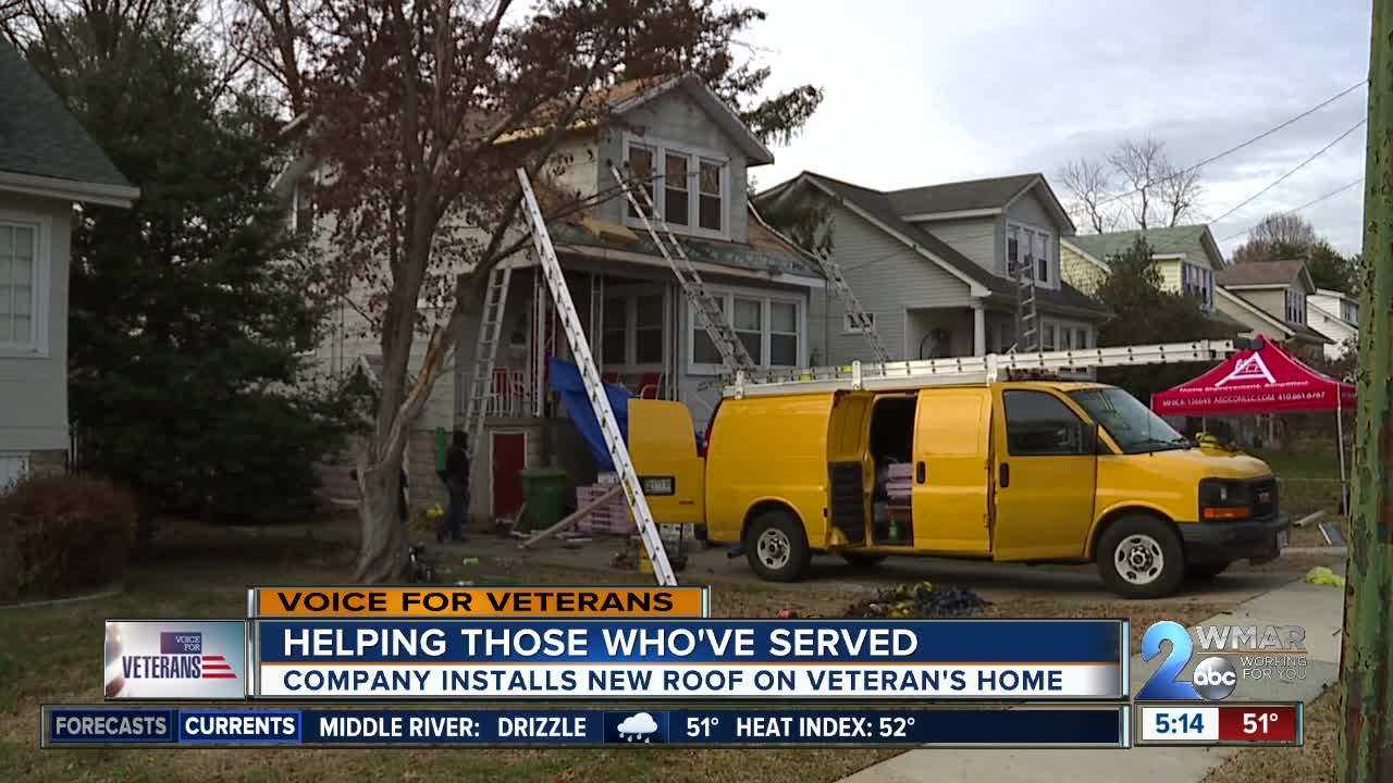 Company installs new roof on veteran's home