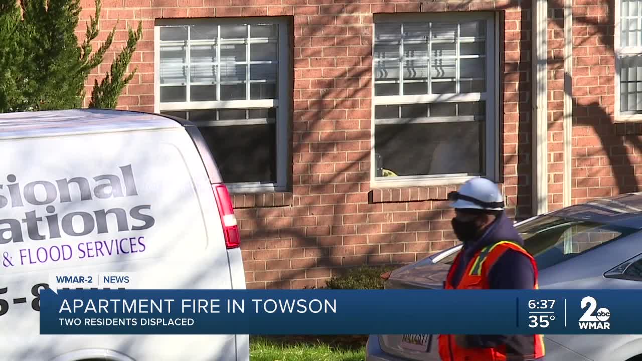 Two residents displaced after fire damages Towson apartment building
