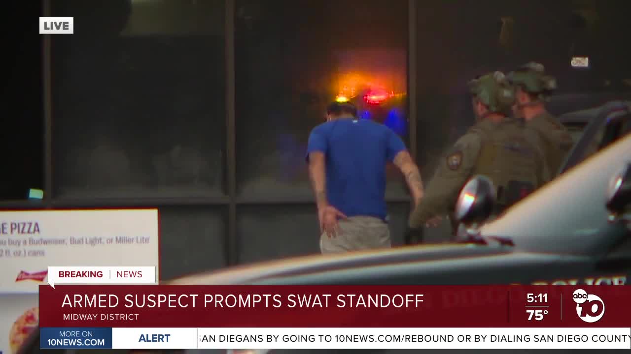 Barricaded suspect prompts SWAT standoff in Midway District