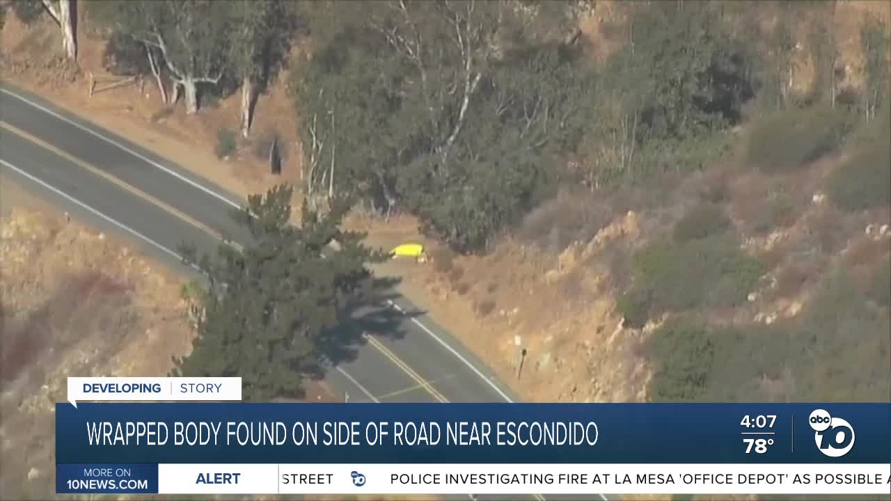Wrapped body found off road near Escondido