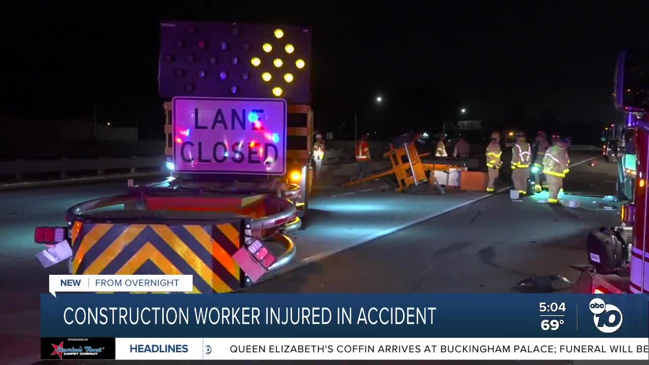 Construction worker struck by sign on SR-125, rushed to hospital