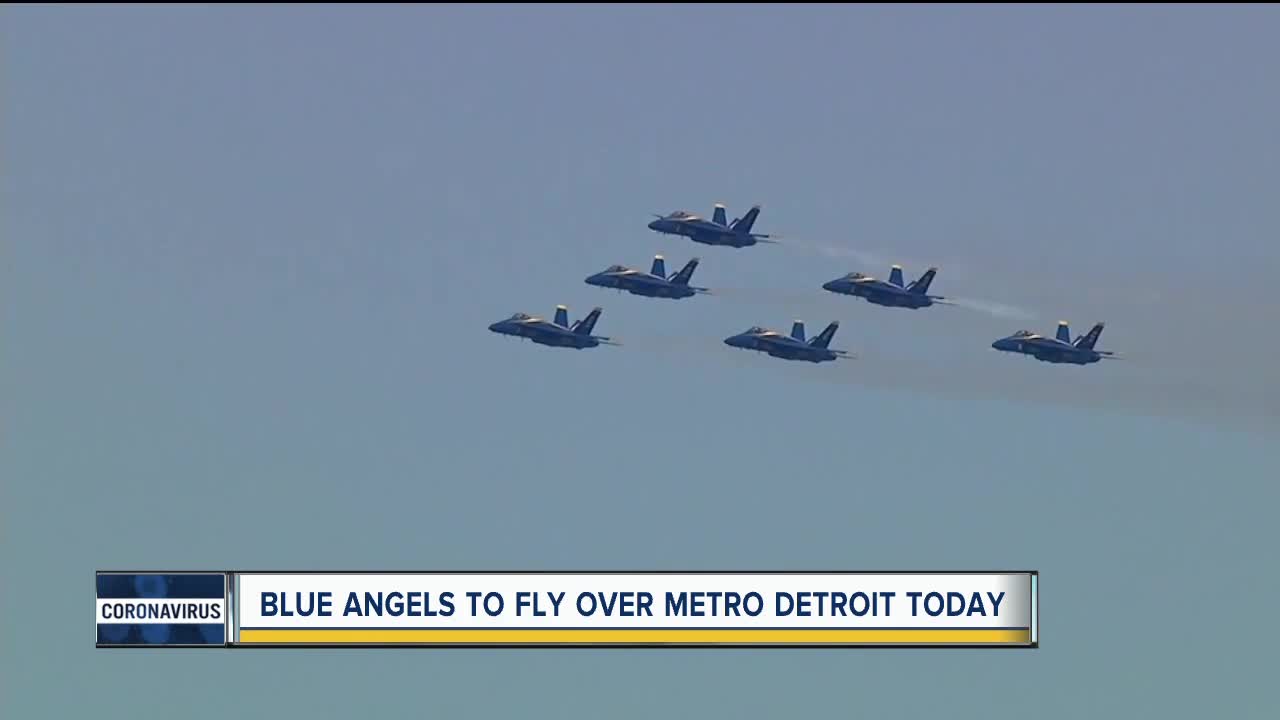 WATCH: Blue Angels flying over metro Detroit