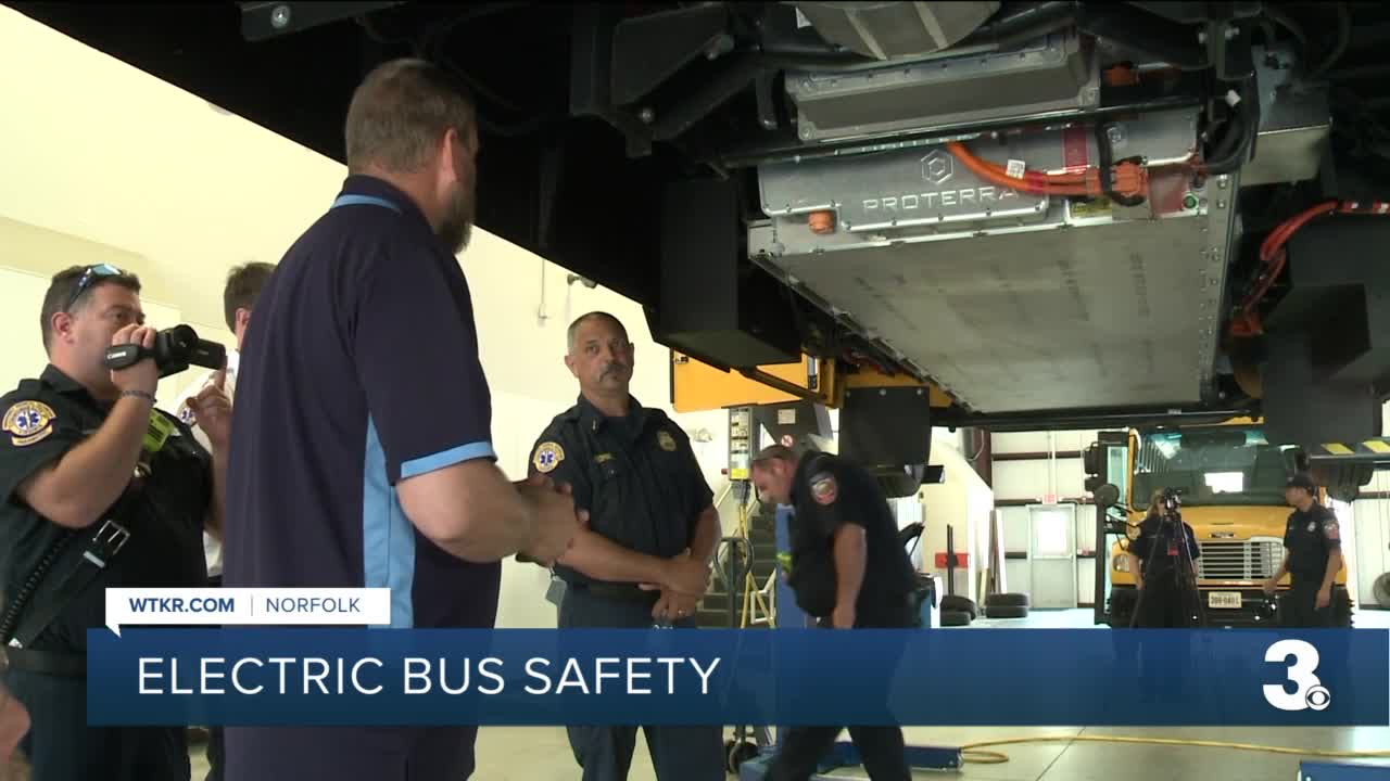 Keeping kids safe: Chesapeake Fire and EMS undergo electric school bus safety training