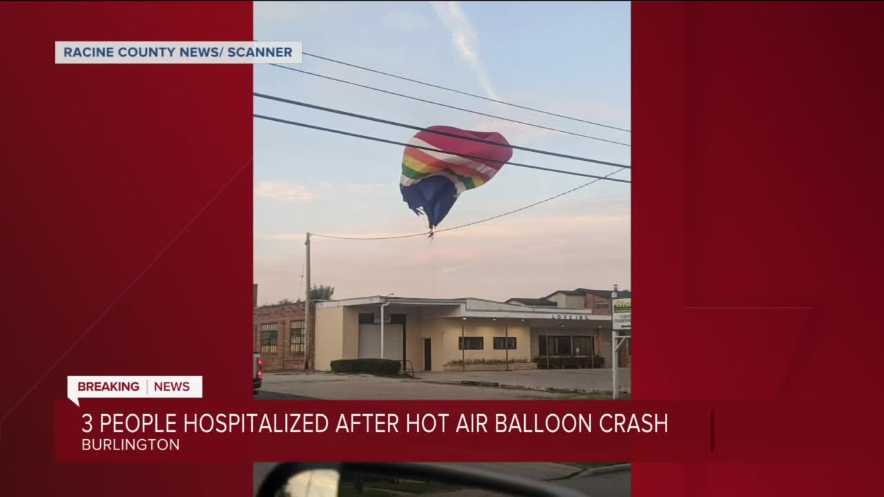 Hot air balloon crashes into train, 3 injured