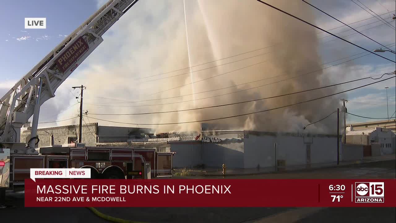 Explosions, large flames at Central Phoenix recycling plant