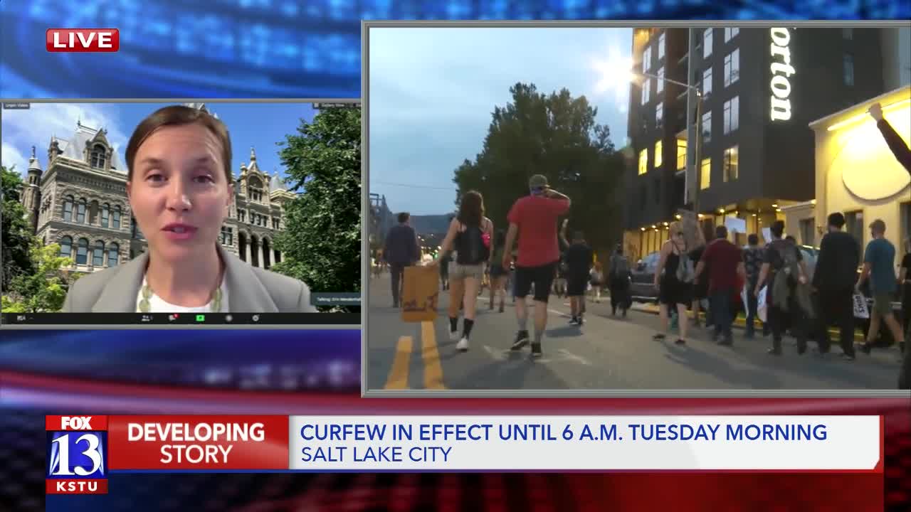 Demonstrators protest peacefully in downtown SLC