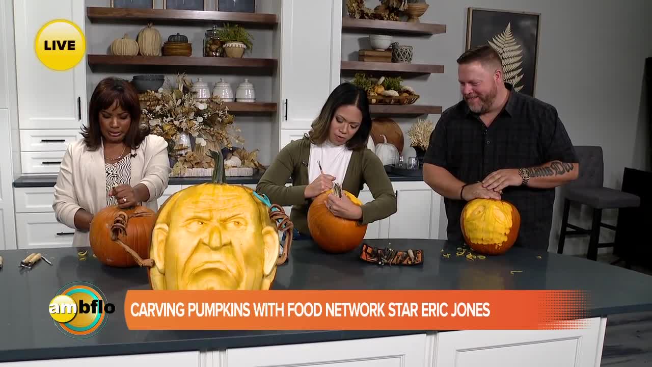 Carving pumpkins with Food Network star Eric Jones