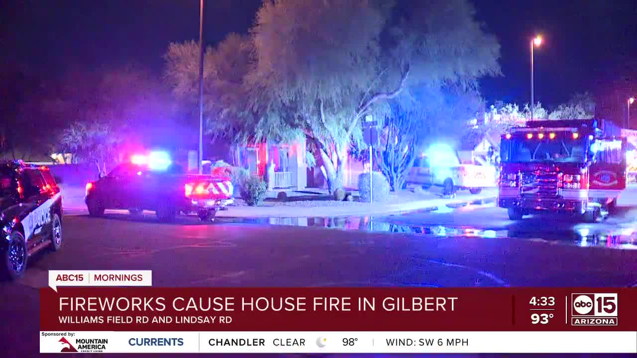 Gilbert house fire likely caused by fireworks on July 4th