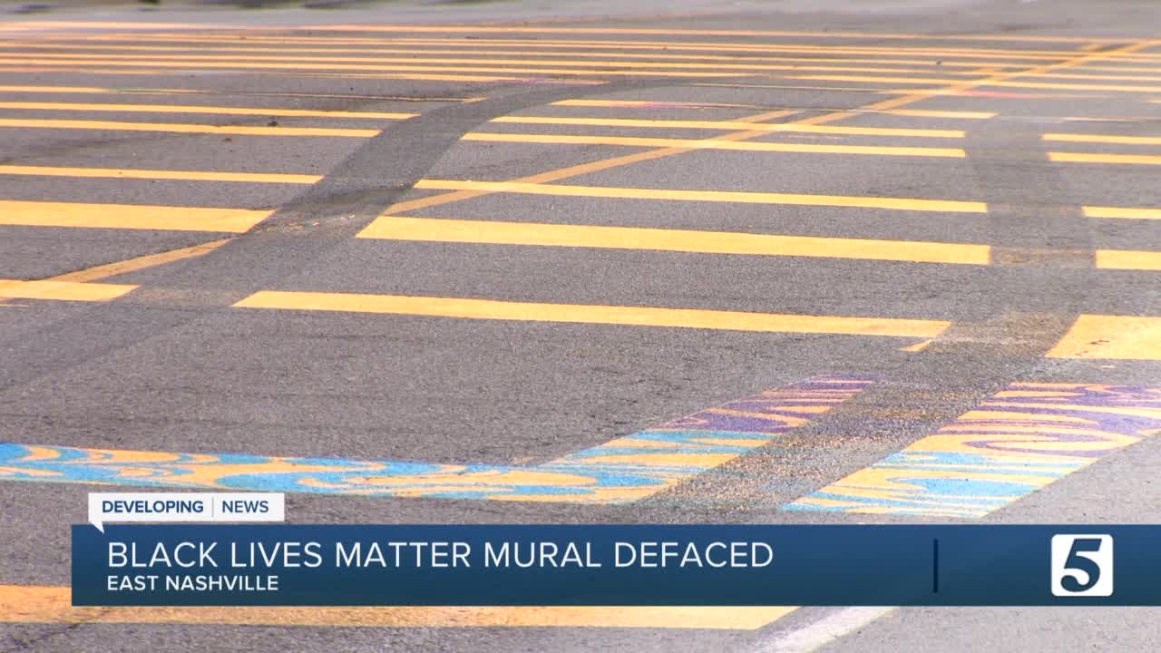 East Nashville Black Lives Matter mural defaced