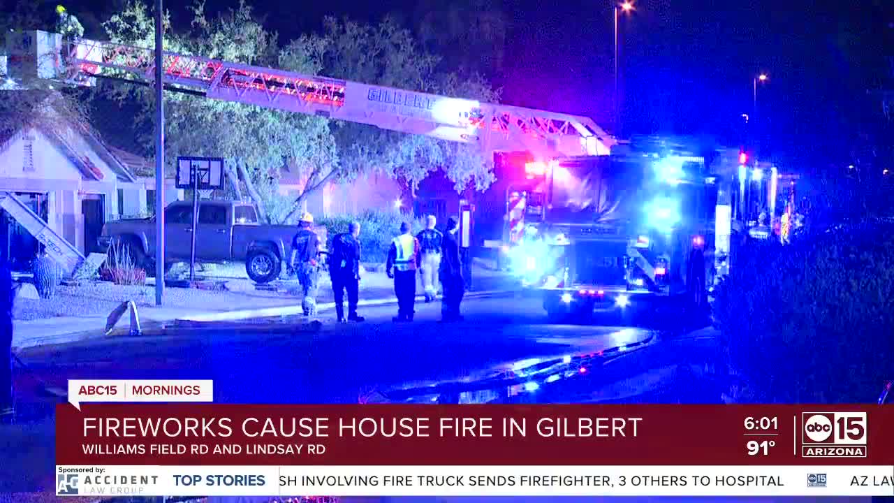 Gilbert house fire likely caused by fireworks on July 4th