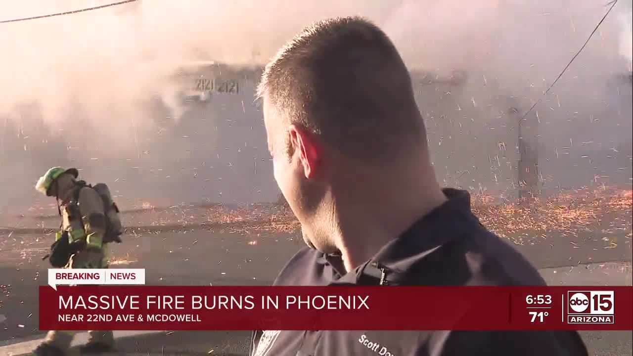 Explosions, large flames at Central Phoenix recycling plant