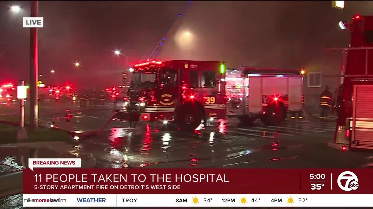 At least 11 hospitalized following 3-alarm fire in Detroit