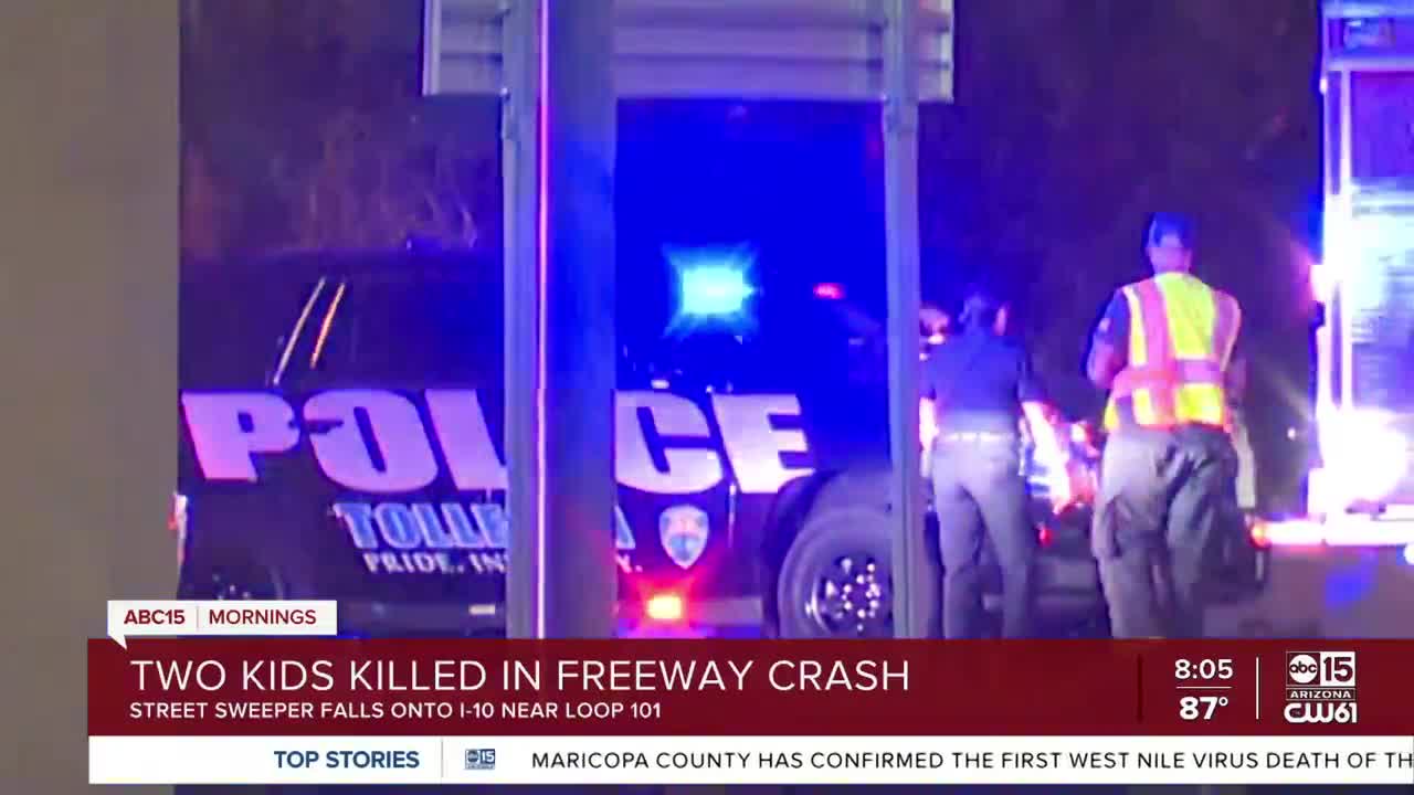 2 kids dead in crash involving street sweeper near L-101 and I-10