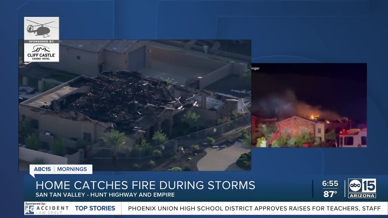 Southeast Valley home destroyed by lightning-caused fire